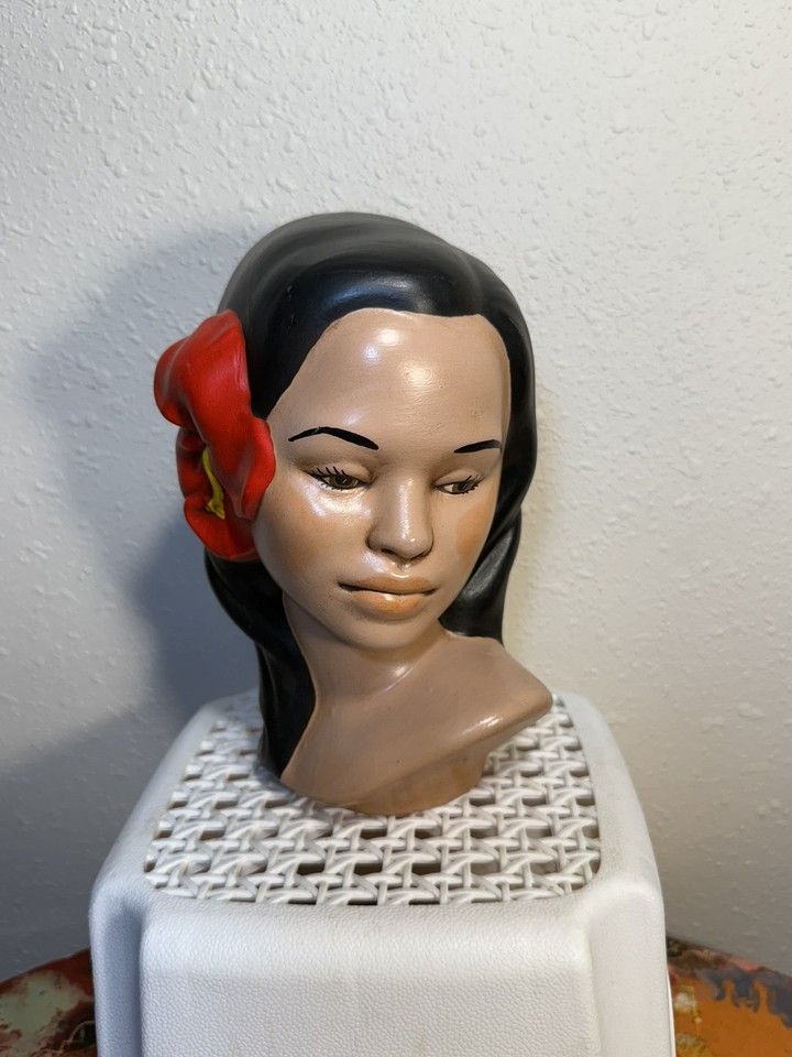 Mid Century Modern Marwal Chalkware Vintage Hawaiian Hula Girl Bust MCM ...