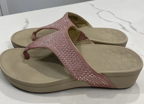 Vionic Women's Sandal Champagne Pink Blush Rhinestone Pacific Naples ...