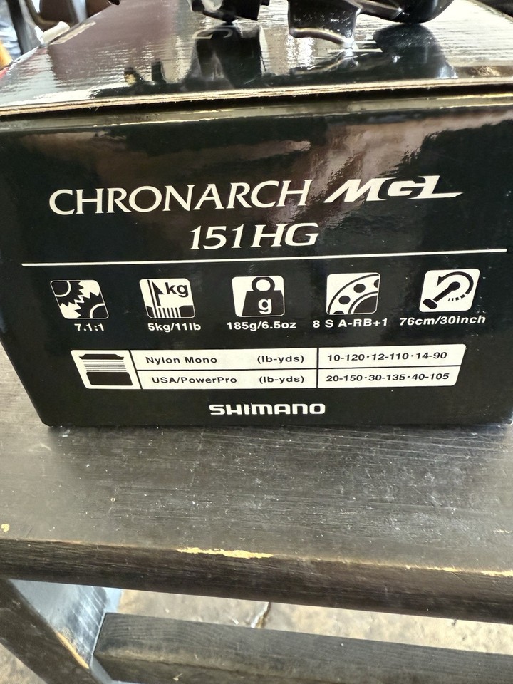 Shimano CHRONARCH MGL Left Hand Low Profile Reel (CHMGL151HG) Fishing ...