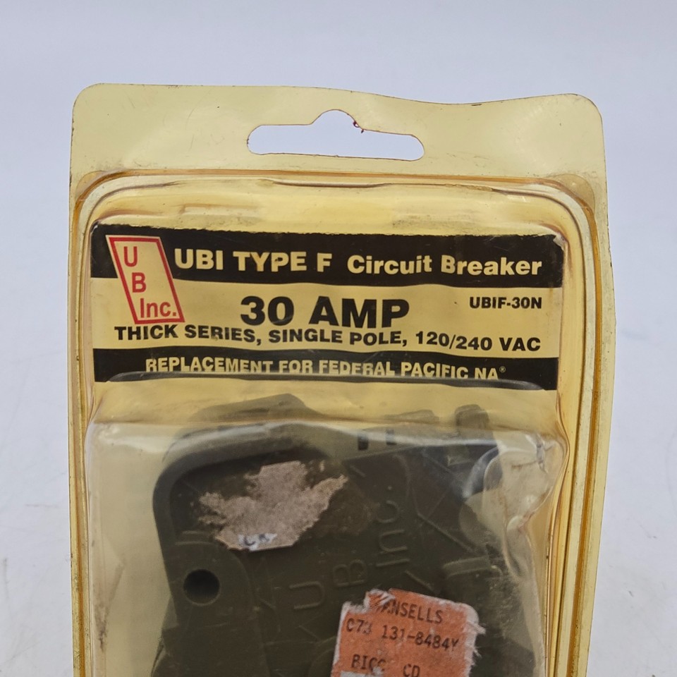 Connecticut Electric UBI Type F Circuit Breaker 30 Amp UBIF-30N NEW IN ...
