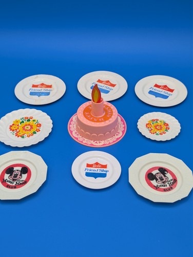 Plastic Birthday Cake Pretend Play Party Set Food Candles Plates Pink ...