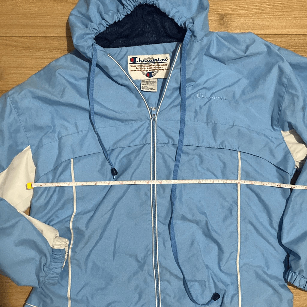 Champion blue and white colorblock jacket size medium - Gem