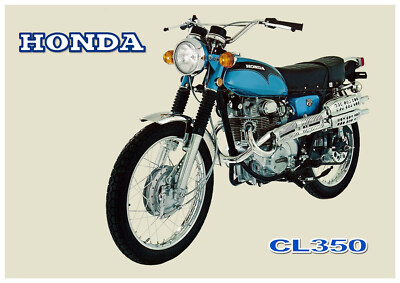 HONDA Poster Classic CL350 1970's Suitable to Frame | eBay