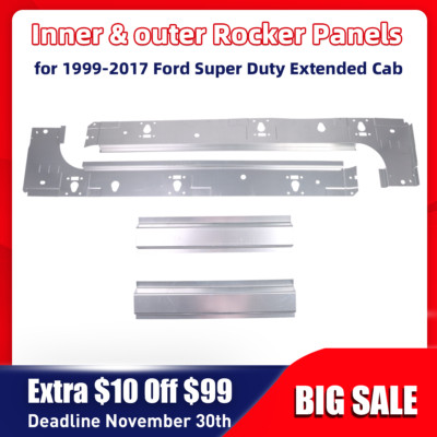 Inner & outer Rocker Panels for 1999-2017 Ford Super Duty Extended Cab ...