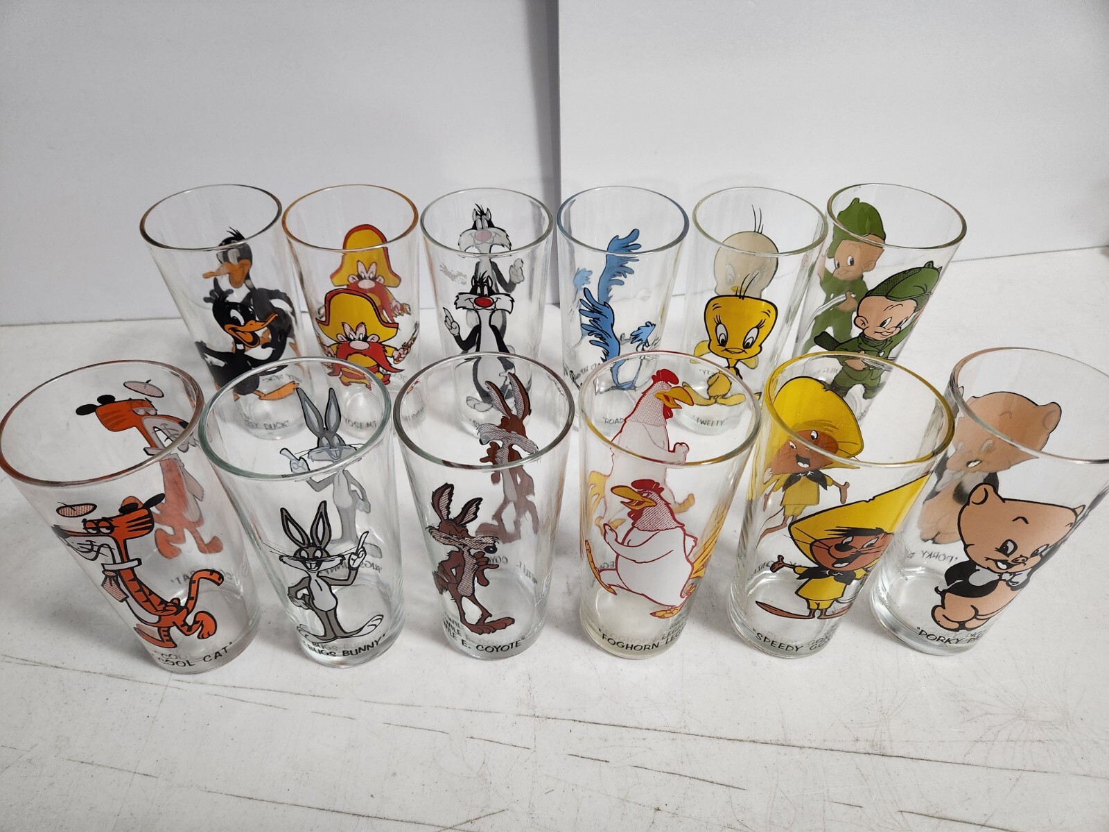 Vintage 1973 Warner Bros Looney Tunes Pepsi Collector Glasses set of 12 ...