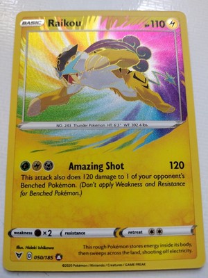 Raikou 050/185 Amazing Rare Vivid Voltage Ultra Rare Card. Pack Fresh ...