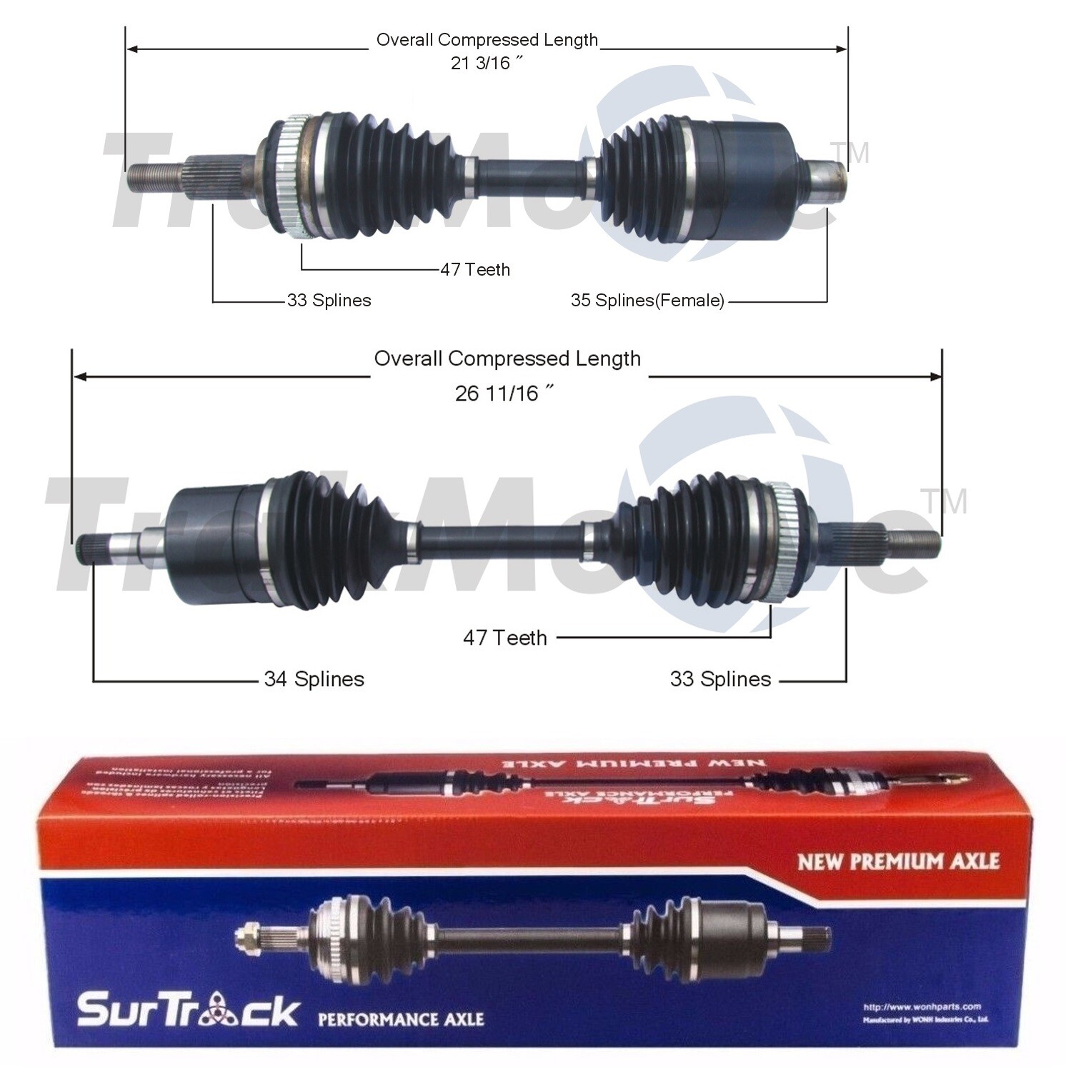 SurTrack Pair Set of 2 Front CV Axle Shafts For Buick Cadillac ...