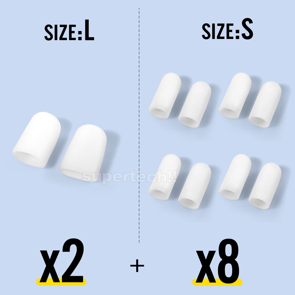 Silicone Toe Sleeve Gel Toe Cap Cover Protector Finger Tube Corn Pain ...