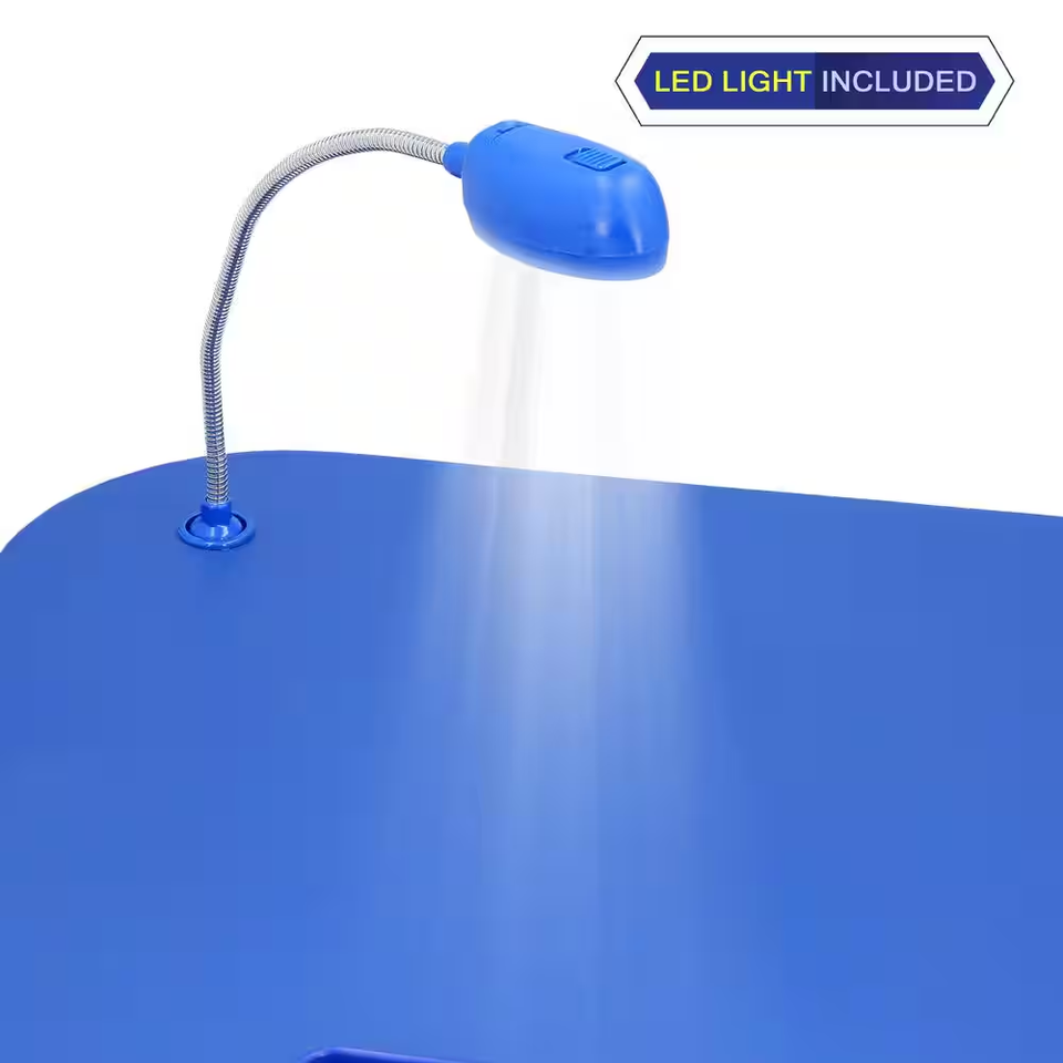 Cushioned Laptop Lap Desk with LED Light and Cup Holder (Blue) | eBay
