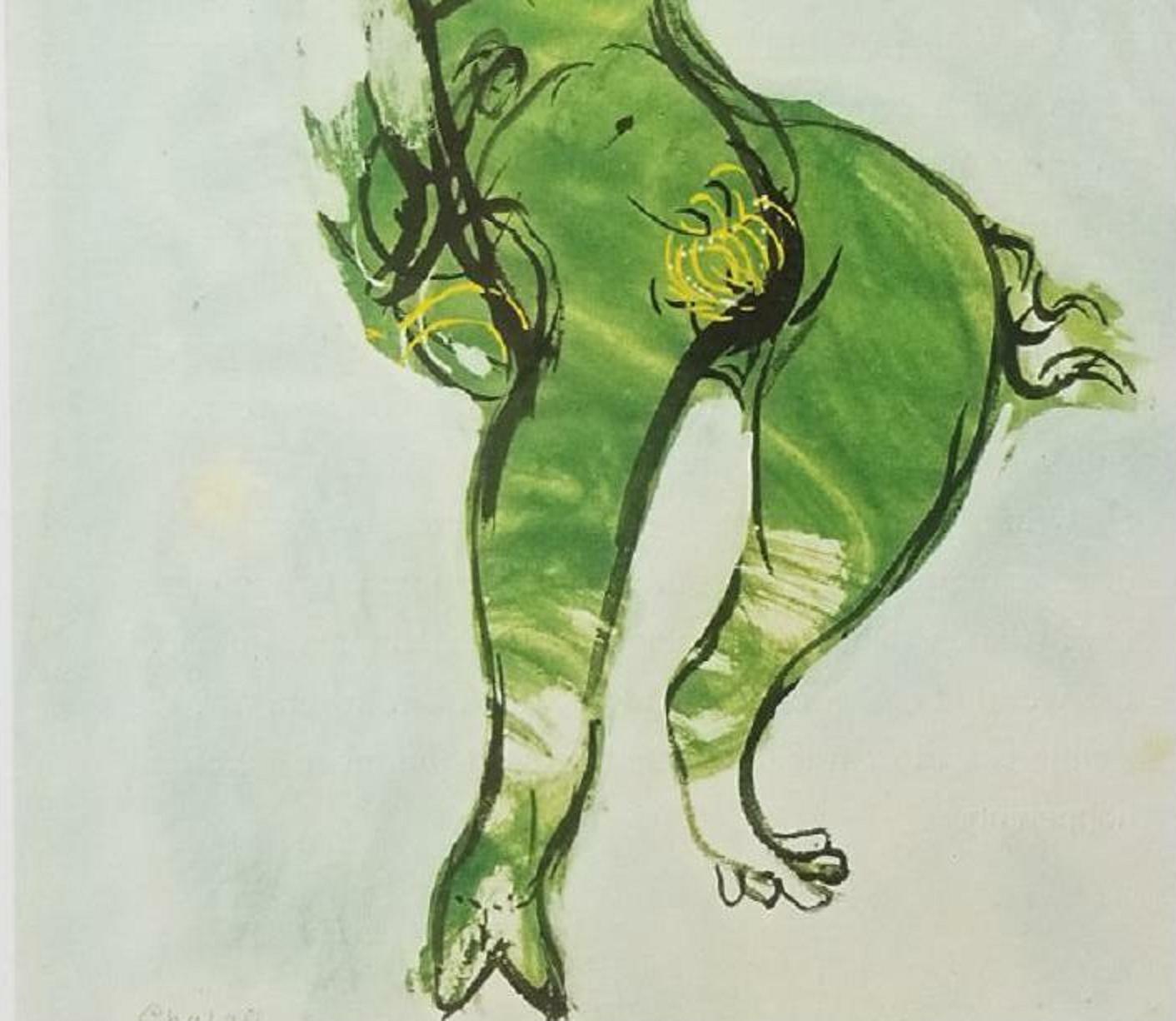 Marc Chagall Firebird "Monster III" Mounted Offset Color Lithograph ...