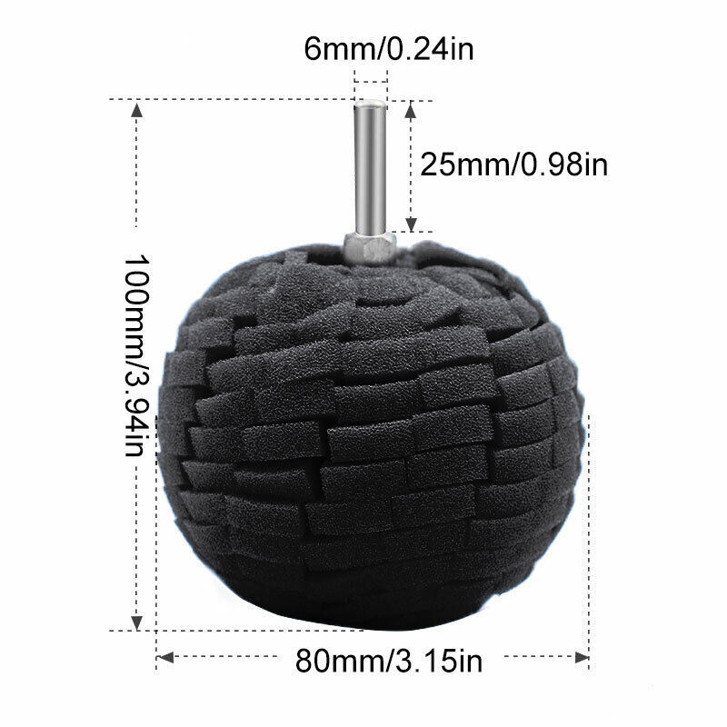 Foam Drill Polishing Cone Ball Pads Kit Car Hub Waxing Buffing Wheel ...