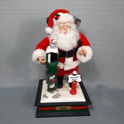 Vintage Musical Santa North Pole Mailbox Lit Christmas Carols Holiday ...