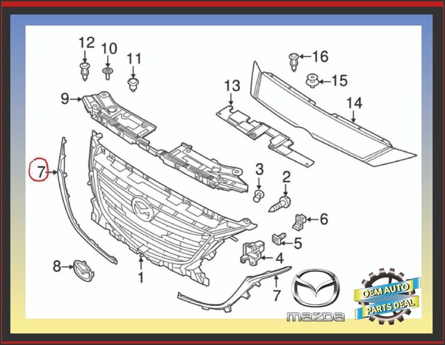 Mazda OEM 14-15 3 Grille Grill-molding Trim Right BHN1507J1A for sale ...