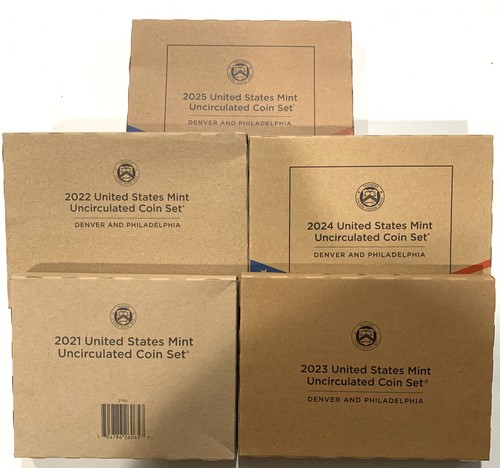 2021,2022,2023,2024,2025 US Mint Unc Coin Set. All Sets in sealed Mint ...