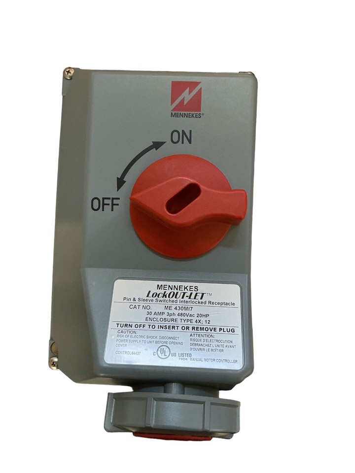 Mennekes ME 430MI7 LockOut-LET Pin & Sleeve Switched Interlock ...