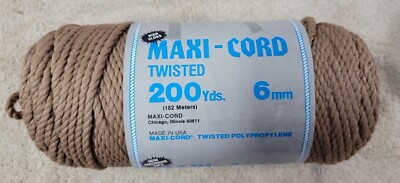 New Maxi-Cord Twisted - 200 yards - 6 mm - Brown color Macrame Rop Cord ...