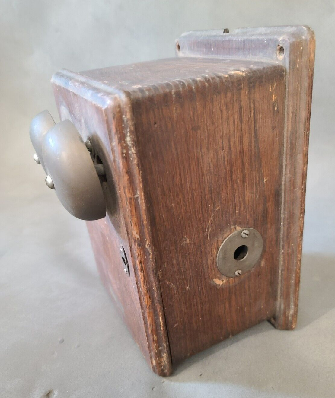 Antique Wood Metal Wall Phone Western Electric Ringer Box EMPTY Inside ...
