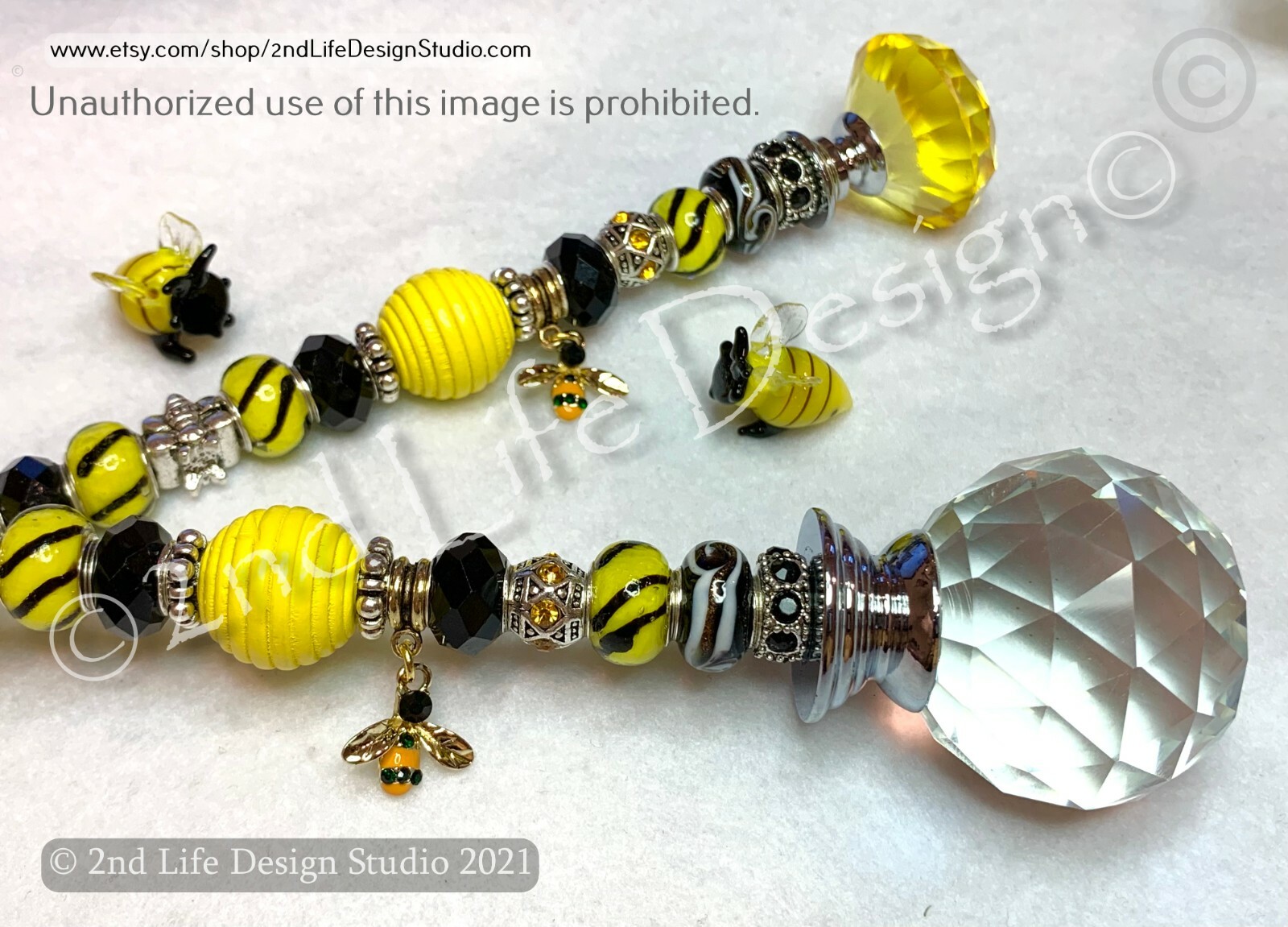 Bumble/Honey Bee Garden Decor Stake Bead Fairy Wand+BONUS Bee Magnet US ...