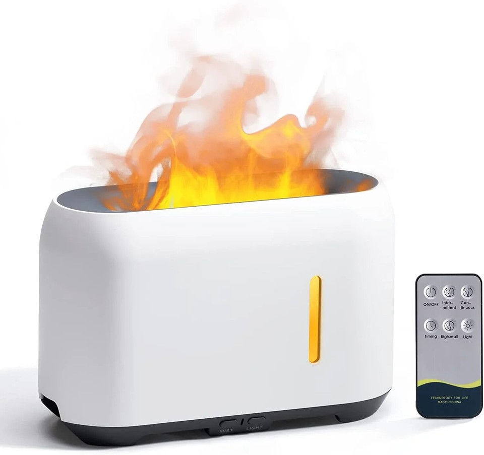 Flame Humidifier Aromatherapy 200ML With Remote Control 7 Flames ...