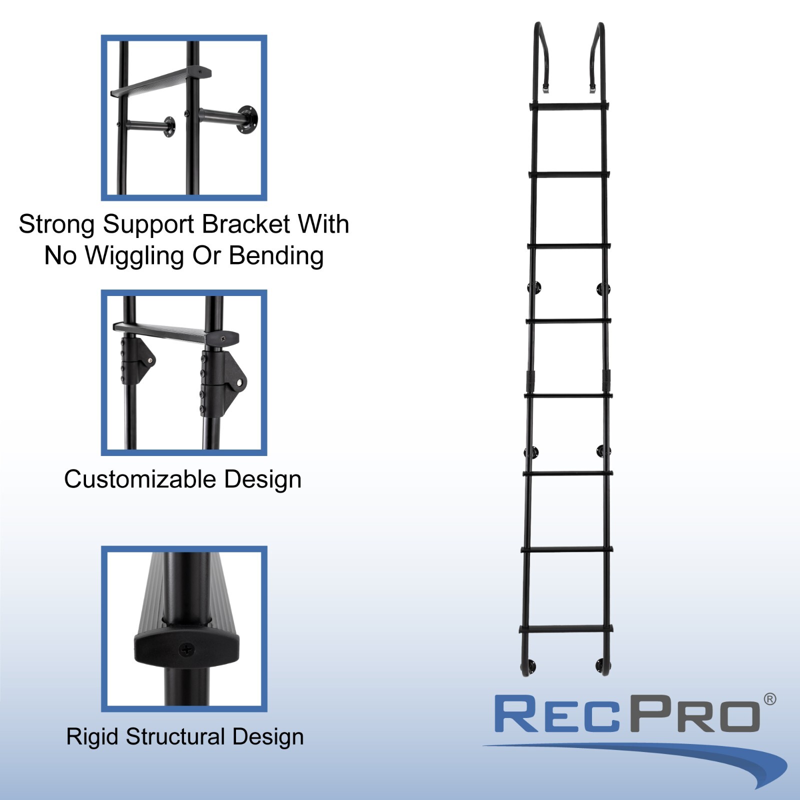RecPro Universal Exterior Rear RV Ladder Kit 92" DIY Aluminum Ladder ...