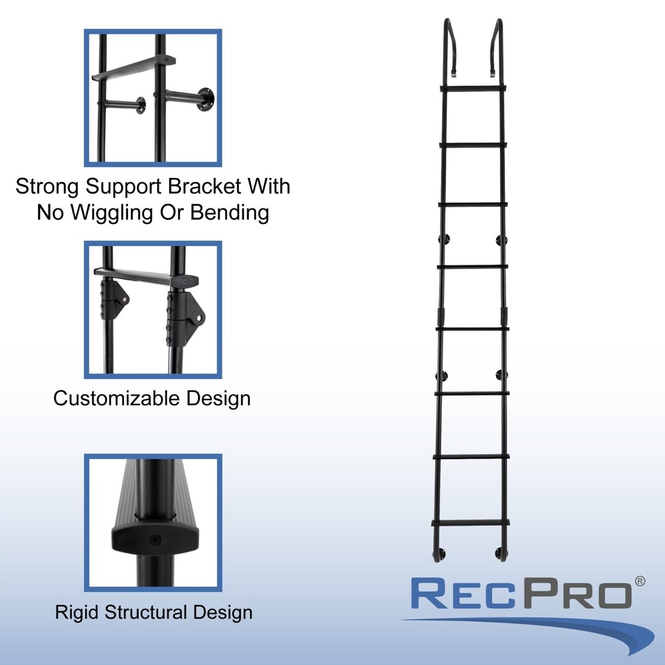 RecPro Universal Exterior Rear RV Ladder Kit 92" DIY Aluminum Ladder ...
