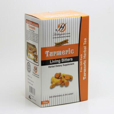 Herboganic Premium Turmeric Living Bitters 16 oz w. Free Turmeric ...