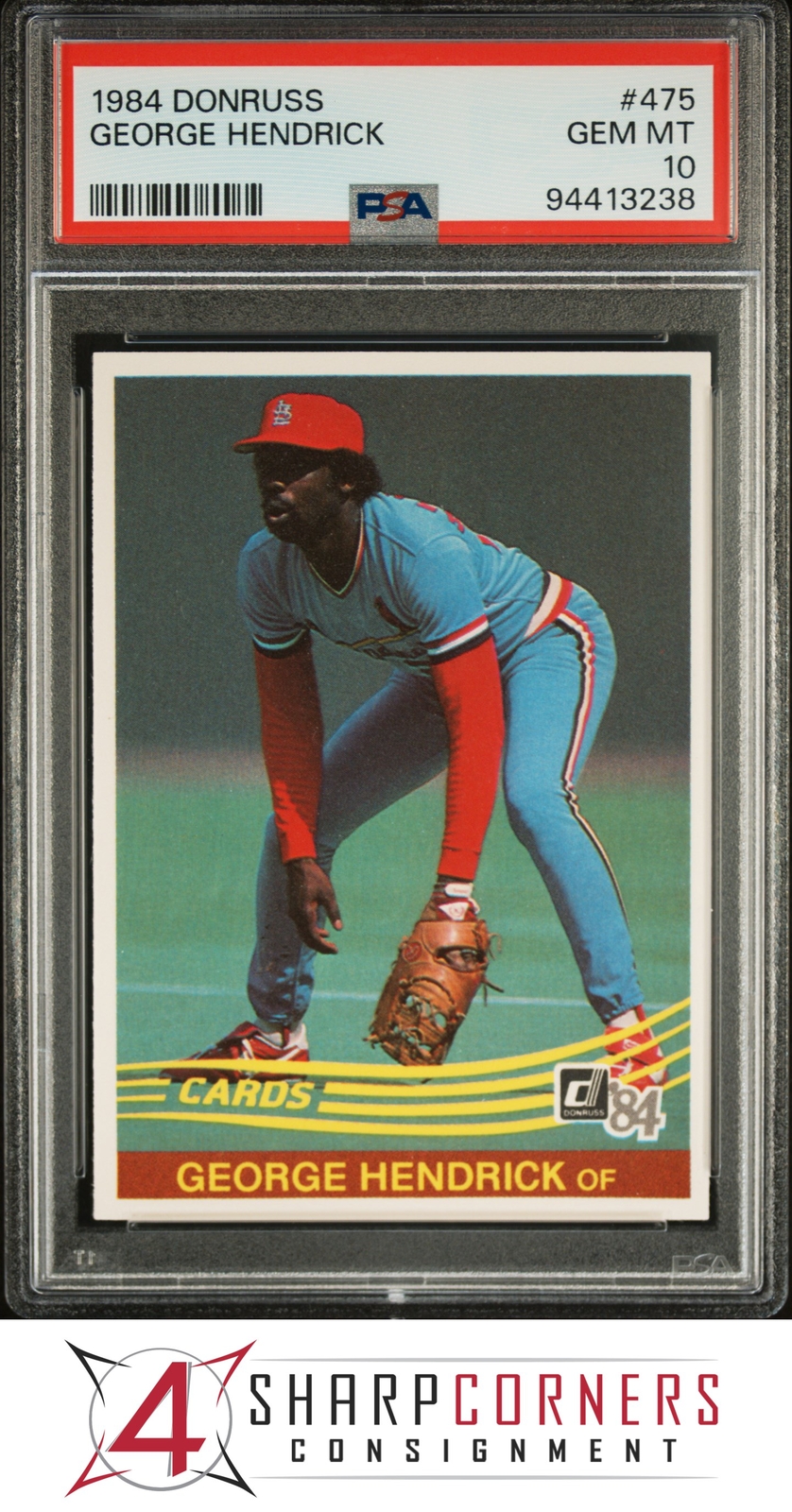 1984 DONRUSS #475 GEORGE HENDRICK CARDINALS PSA 10 B4111364-238 | eBay