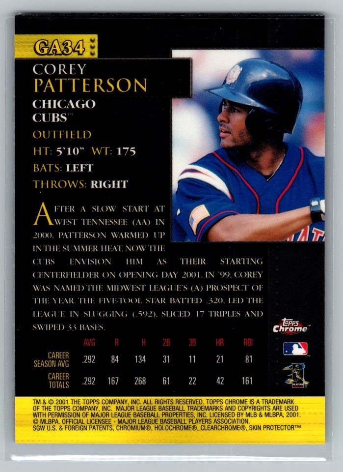 2001 Topps Chrome #GA34 Corey Patterson Golden Anniversary NrMt-Mint | eBay