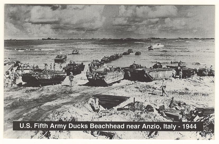 VINTAGE POSTCARD U. S. FIFTH ARMY DUCKS BEACHHEAD NEAR ANZIO, ITALY ...