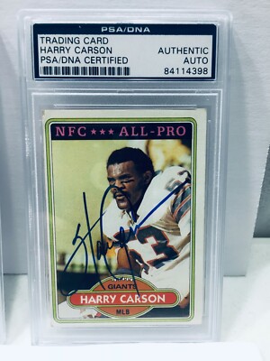 1980 TOPPS #135 HARRY CARSON SIGNED CARD PSA/DNA BLUE SLAB NEW YORK ...