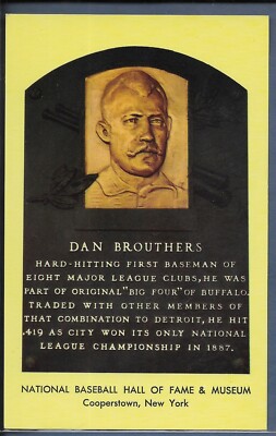Dan Brouthers Cooperstown Hall of Fame Plaque Postcard | eBay