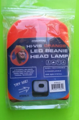 Beanie Hat Head Light LED Rechargeable Safety Orange USB 3 level for ...