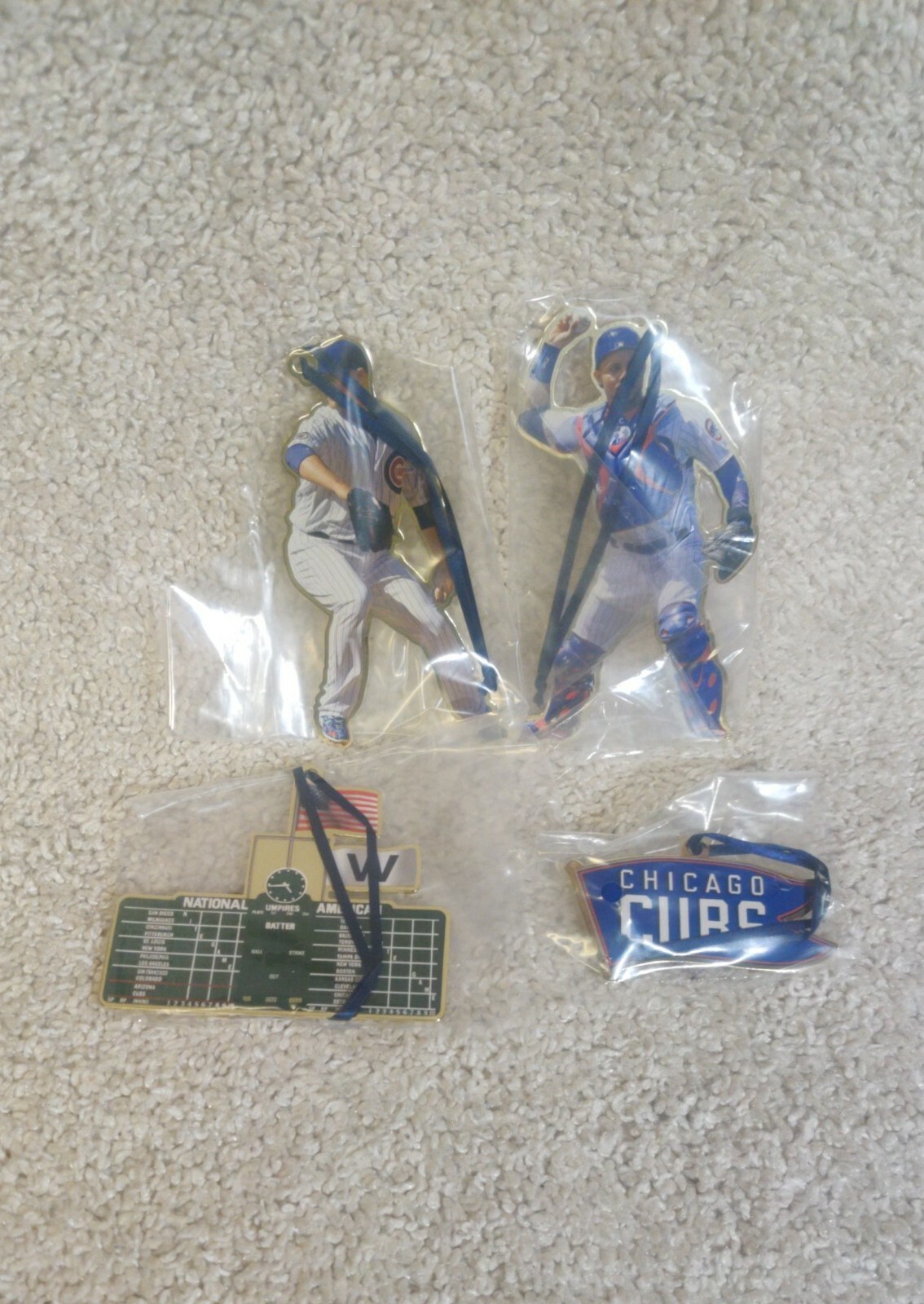 Lot of 4 Chicago Cubs Christmas Tree Collection Ornaments BY Hawthorne ...