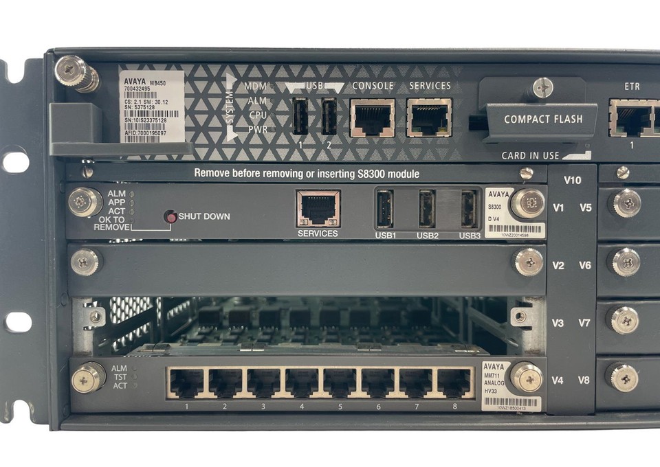 Avaya G450 Media Gateway - No Power Supplies - 1x S8300 1x MM711 | eBay