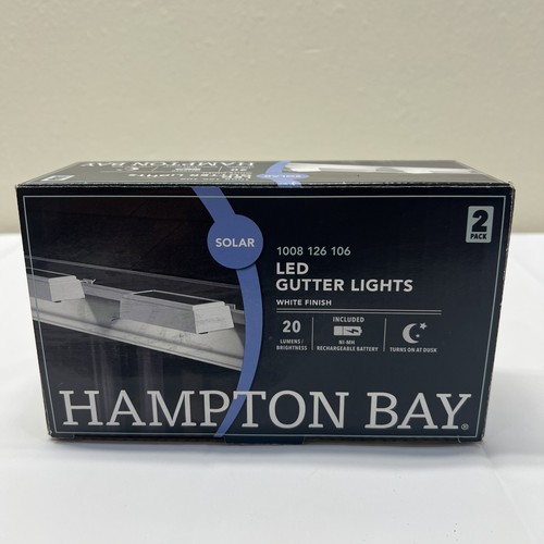 Hampton Bay LED Solar Roof Gutter Light 20 Lumens Integrated White ...