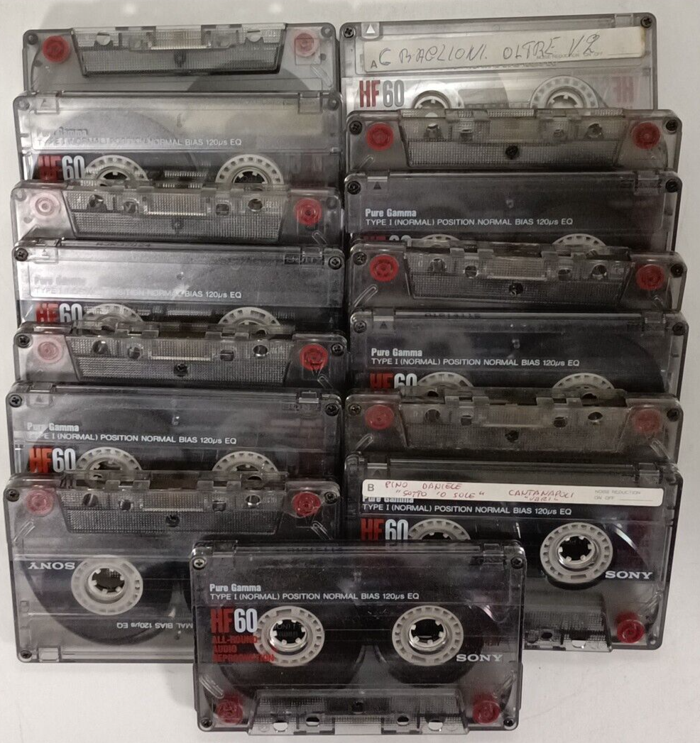 Lotto 15x SONY HF 60 1990 musicassette vergini cassette tape vintage | eBay