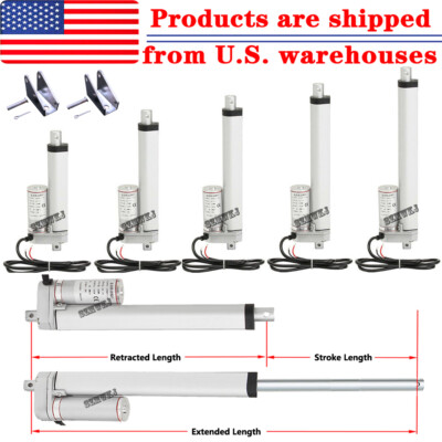 1500N/330lbs 2"-18" Inch Linear Actuator Electric DC Motor Auto Lift ...