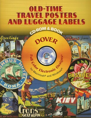 Antique Luggage Labels Travel Posters - Illustrated Book + Design CD ...