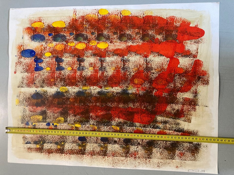 Very Beautiful Oil Painting Paper Abstract Expressionist Signed To ...