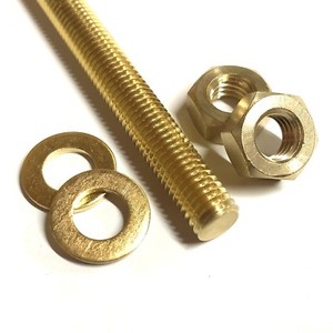 M6 Long Brass Threaded Bar - 6mm Allthread Rod Studding + Nuts ...