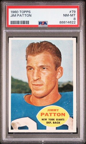 1960 TOPPS FOOTBALL #79 JIM PATTON NEW YORK GIANTS PSA 8 | eBay
