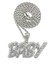 Iced Rapper Bling Lil Baby Pendant & 24" Box, Cuban, Rope Chain Hip Hop ...