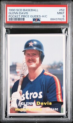 1990 SCD Insert #52 GLENN DAVIS Houston Astros PSA 9 MINT Pop 3 1957 ...