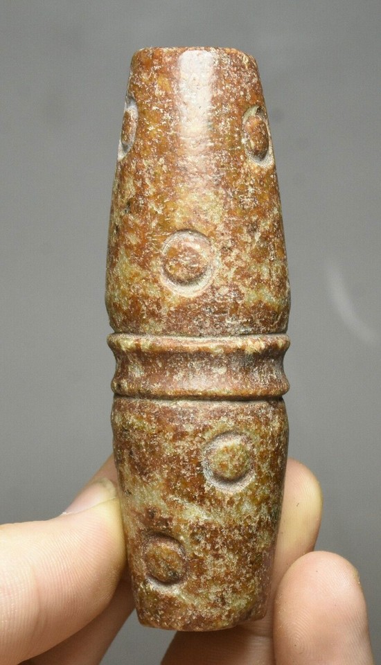 8cm China Hongshan Culture Old Jade Carve 12 Eyes Yu Zong Yu Cong ...