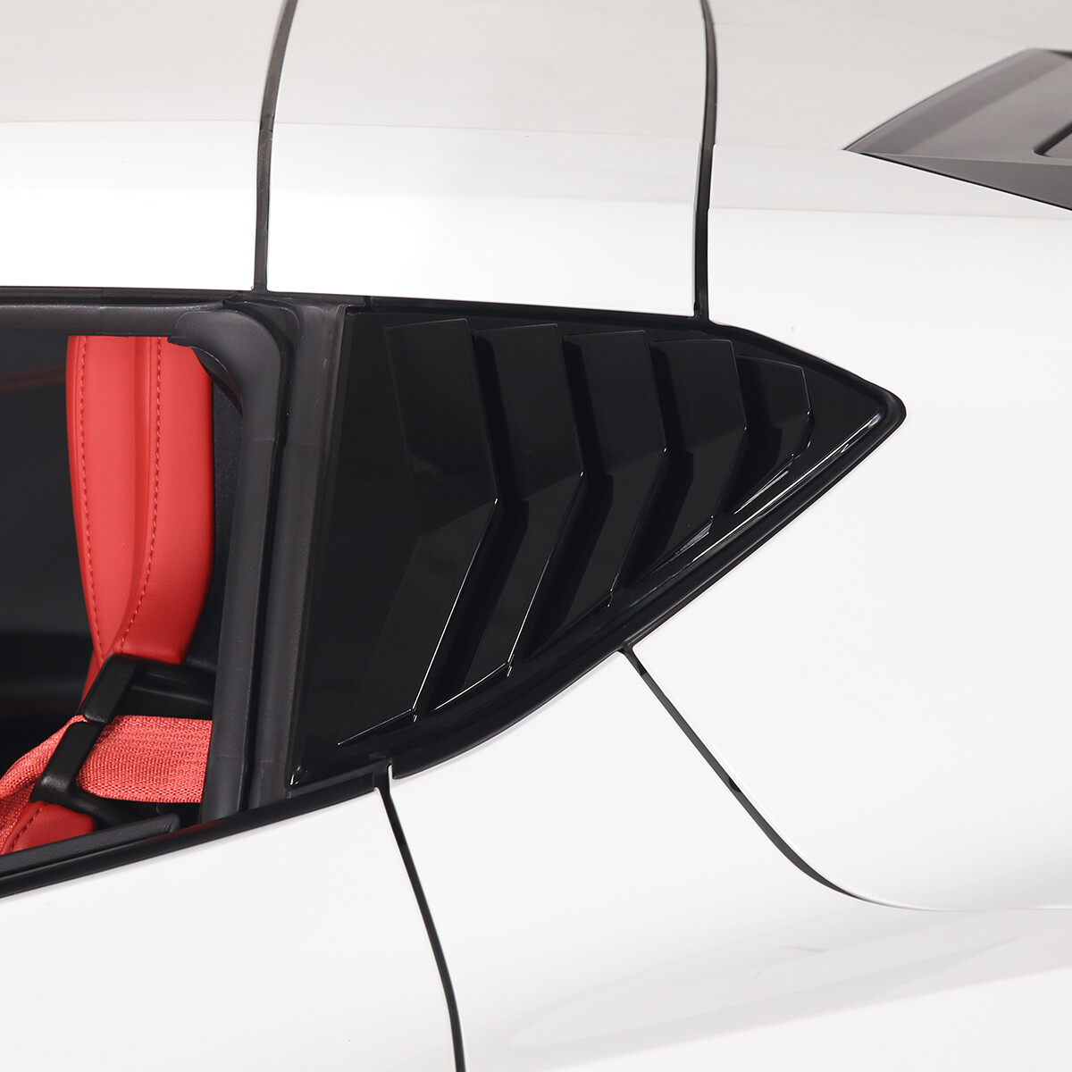 Glossy Black side window Quarter louvers air vent Cover tirm for C8 ...