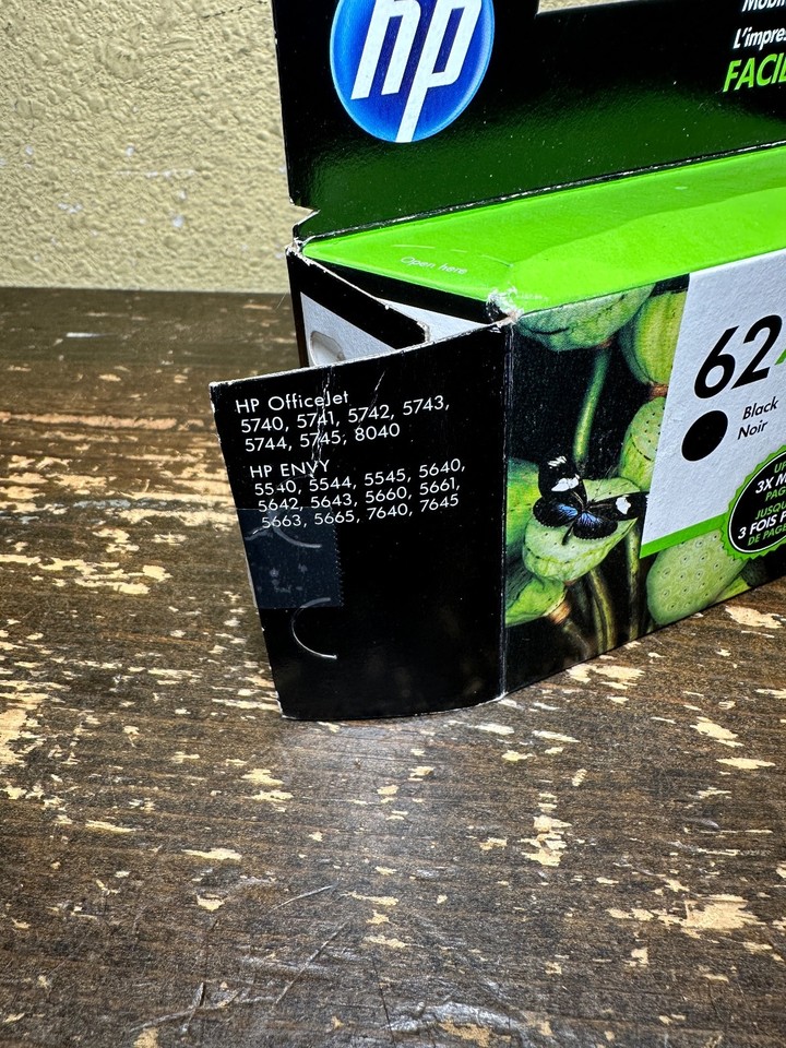 HP 62XL Black Ink Cartridge NEW Genuine OEM Open Box Sealed | eBay