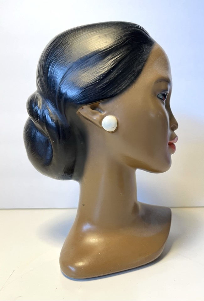 Vtg MCM Marwal chalkware Polynesian girl head bust figurine tropical ...