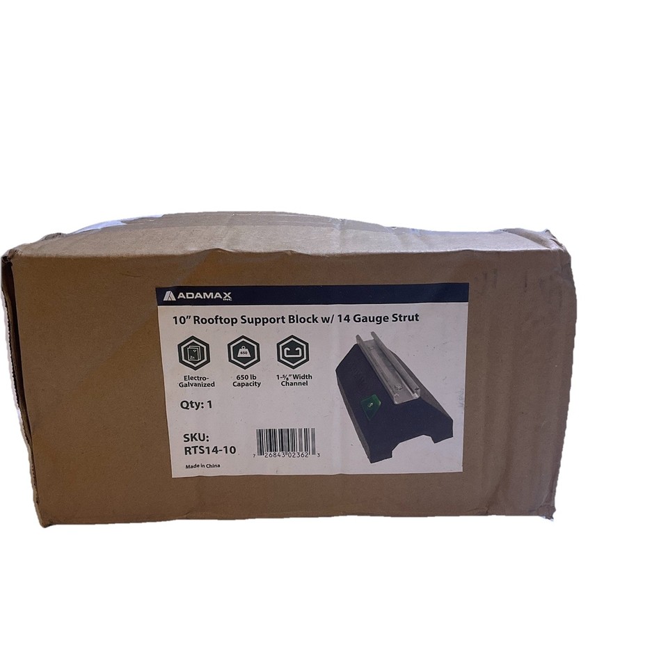 10” Rooftop Support Block with Galvanized Steel Strut 14 Gauge RTS14-10 ...