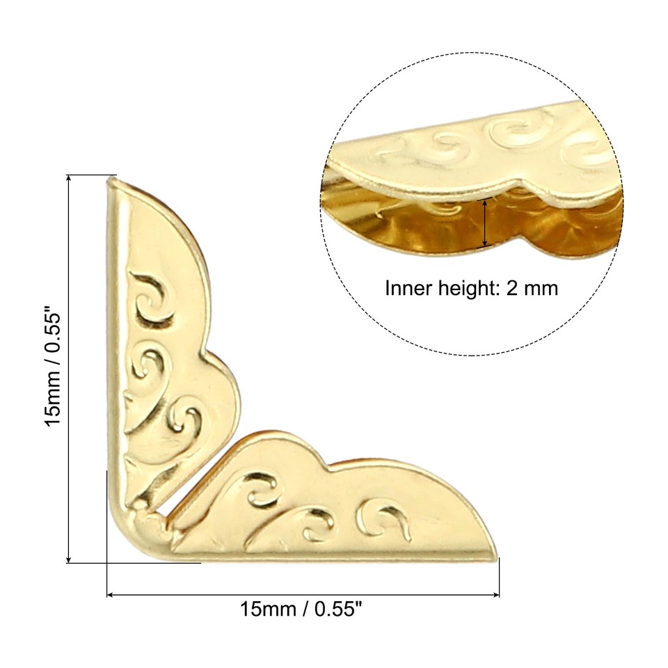 15mm Metal Book Corners, 150pcs Photo Corners Book Corners, Gold Tone ...