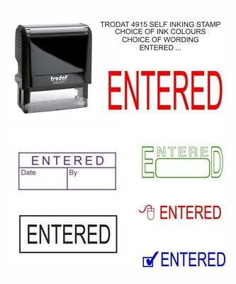 ENTERED RUBBER SELF INKING STAMP OFFICE SCHOOL BUSINESS ACCOUNTS SHOP ...